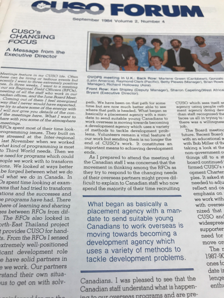 Developing Today’s World: Cuso International, 1980-1996 – Canadian ...